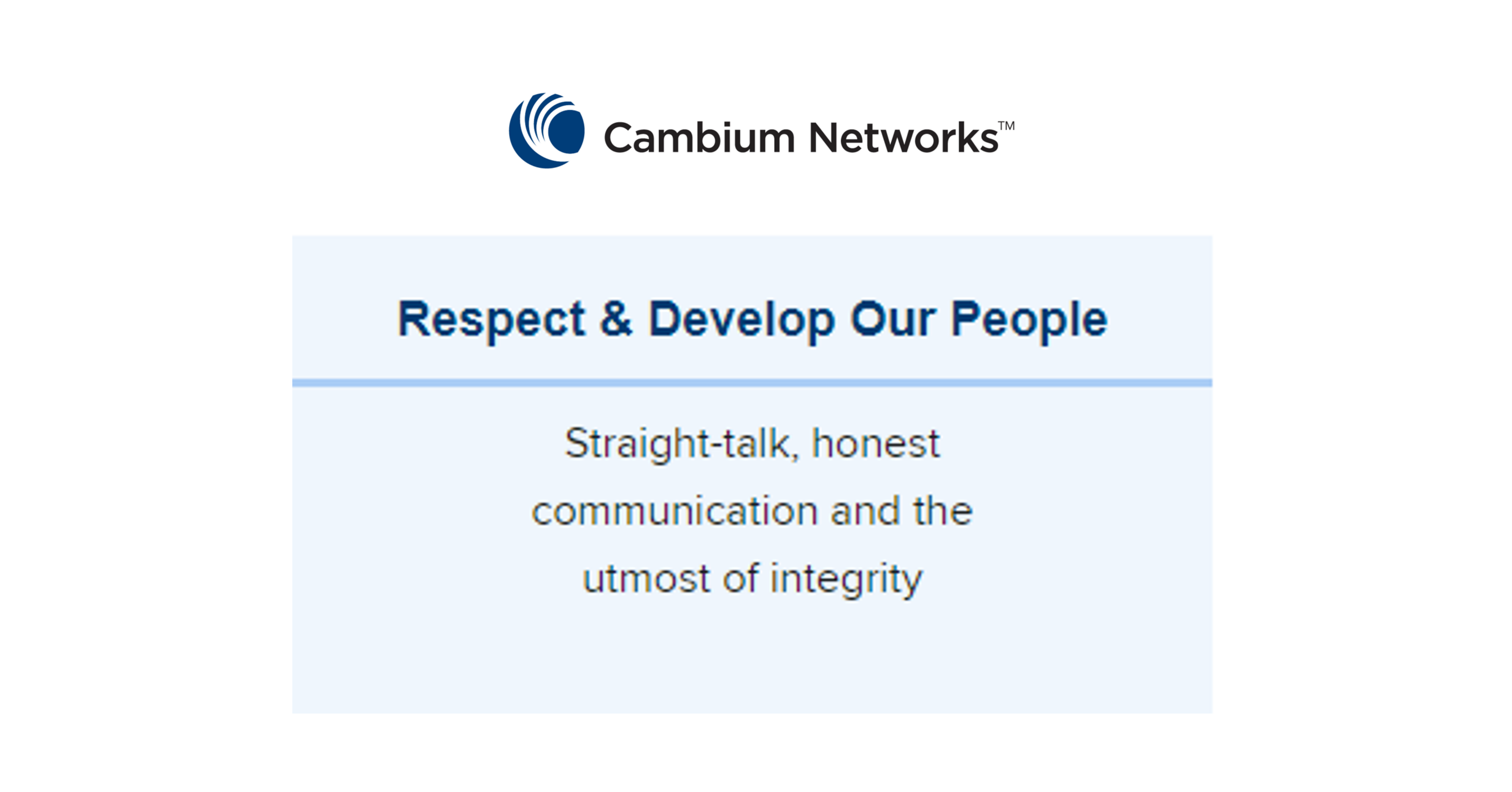 A Culture of Opportunity and Respect