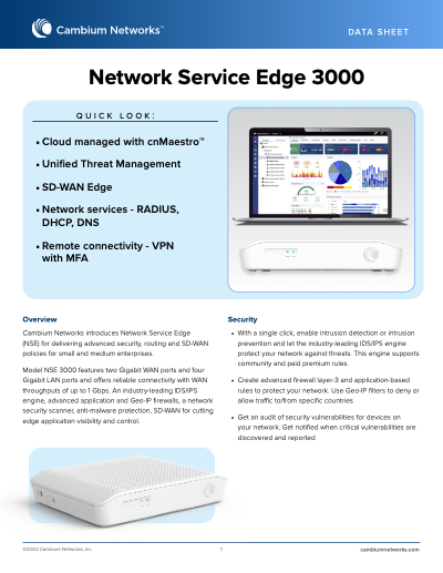 NSE 3000 Datasheet - Cambium Networks